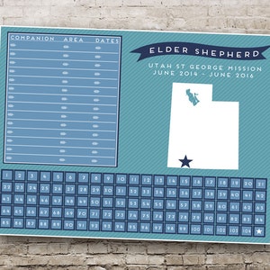 Personalized Printable LDS Weekly Missionary Countdown Calendar With ...