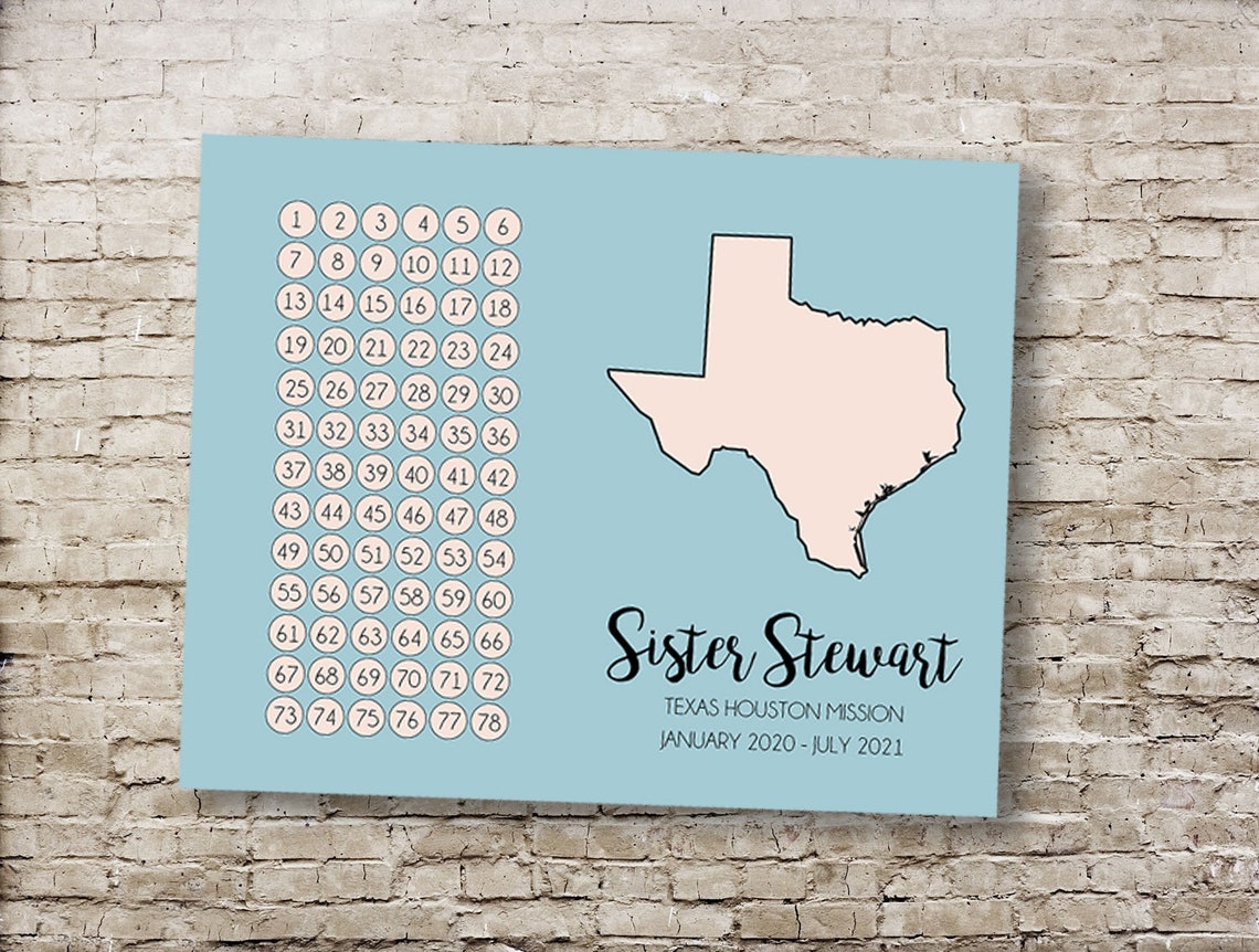 Personalized Printable LDS Weekly Missionary Countdown Calendar ...