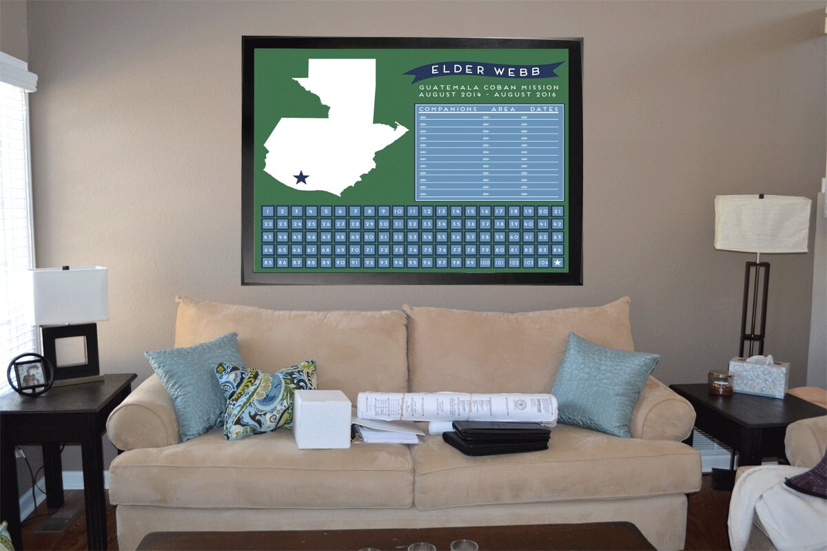 Personalized Printable LDS Weekly Missionary Countdown Calendar With ...
