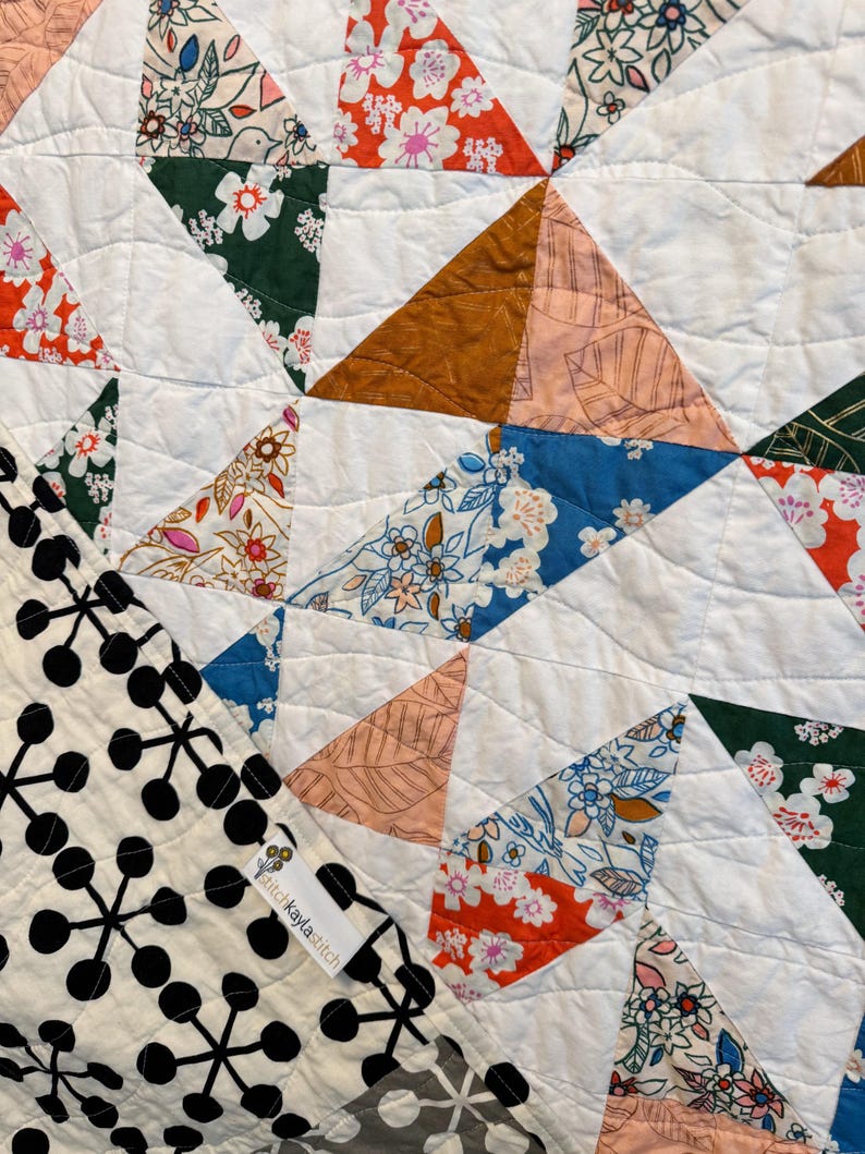 Handmade Modern Quilt, Fluttering Aviary Quilt, 64” X 64”, 100% Cotton ...