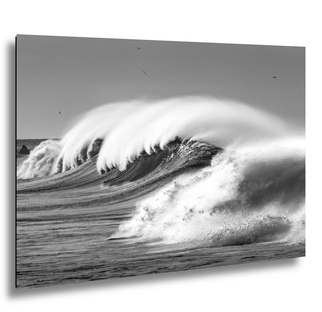 Angry Ocean Waves, Black & White Print - Etsy