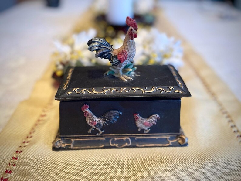 Rooster Trinket Box With Lid - Etsy