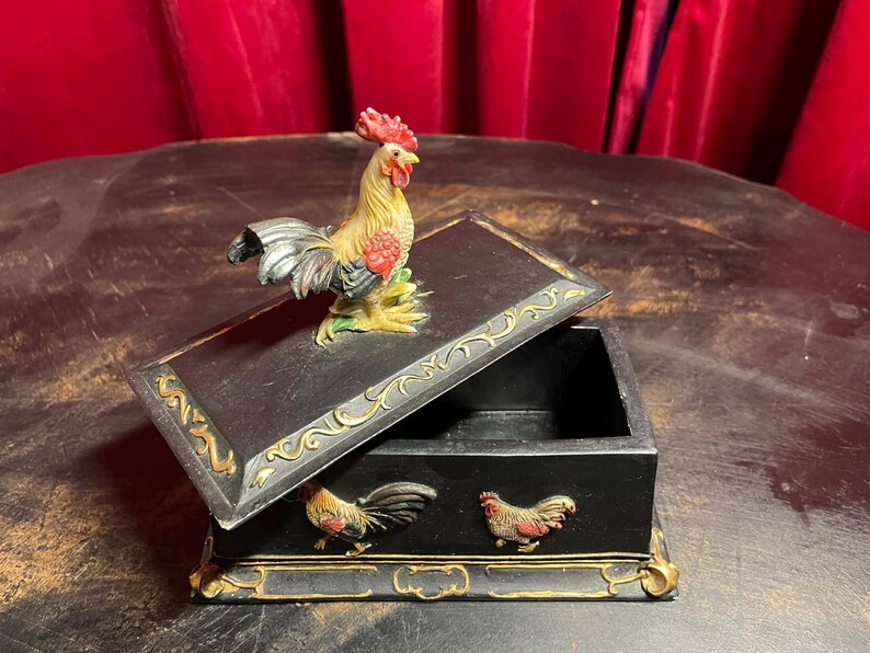 Rooster Trinket Box With Lid - Etsy