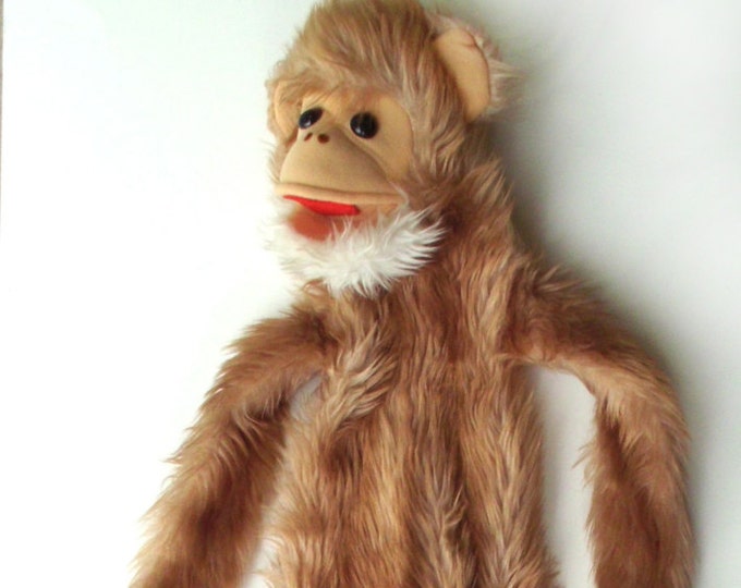 Vintage Huggem's Large Monkey Hand Puppet - Etsy