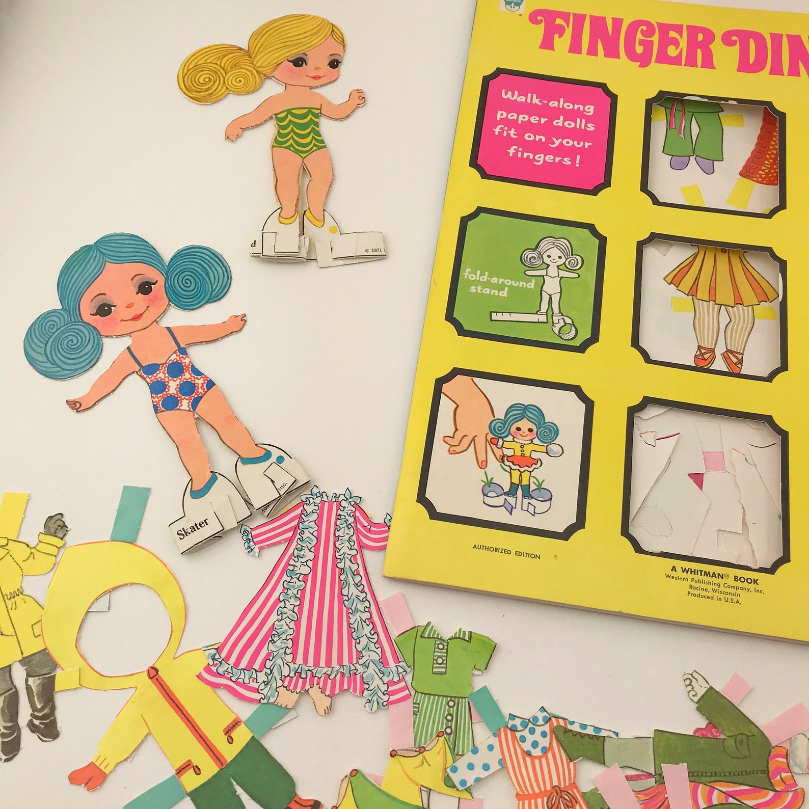 Vintage Whitman Finger Ding Paper Dolls 1971 Remco - Etsy España