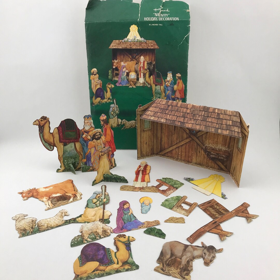 Vintage Hallmark Paper Nativity, Nativity Holiday Decoration, ROUGH ...
