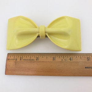 Vintage Large Yellow Hard Plastic Hair Bow Hair Clip, Yellow Hair Clip ...
