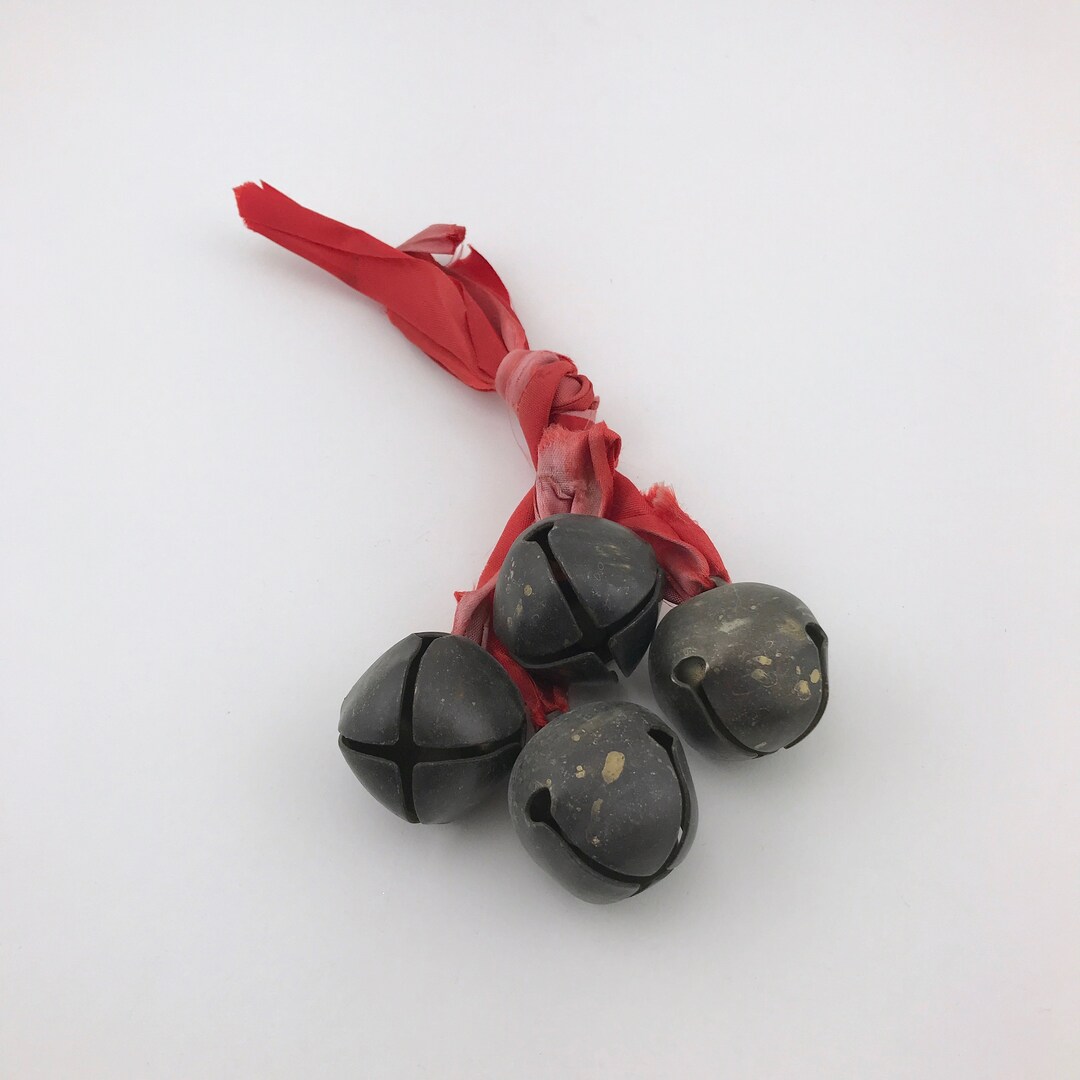 Vintage Brass Jingle Bells, LOTS of PATINA, Christmas Jingle Bells, 4 ...