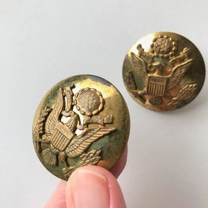 Vintage Lot WWII (?) Eagle Buttons, Pins, War Pins, Brass (?) Eagle ...