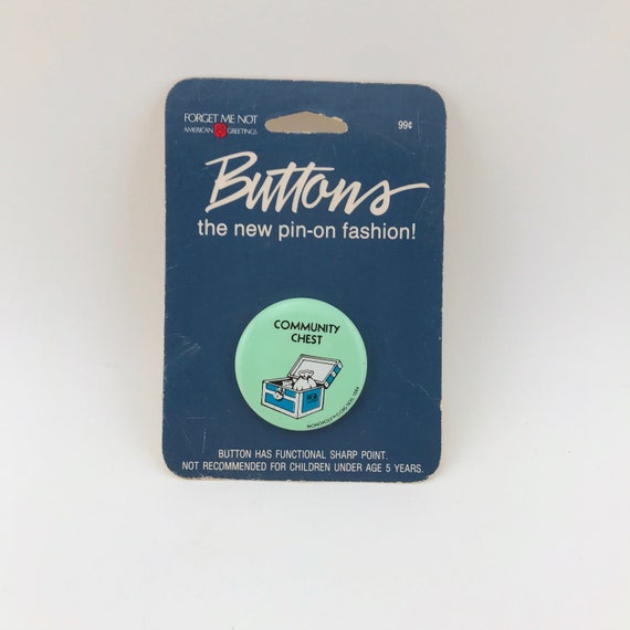 Vintage American Greetings Monopoly Button, Community… - Gem