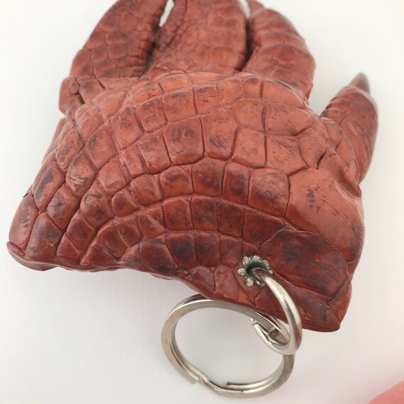 Vintage Crocodile Claw Foot Keychain, Croc Key Fob, C… - Gem