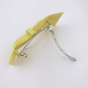 Vintage Large Yellow Hard Plastic Hair Bow Hair Clip, Yellow Hair Clip ...
