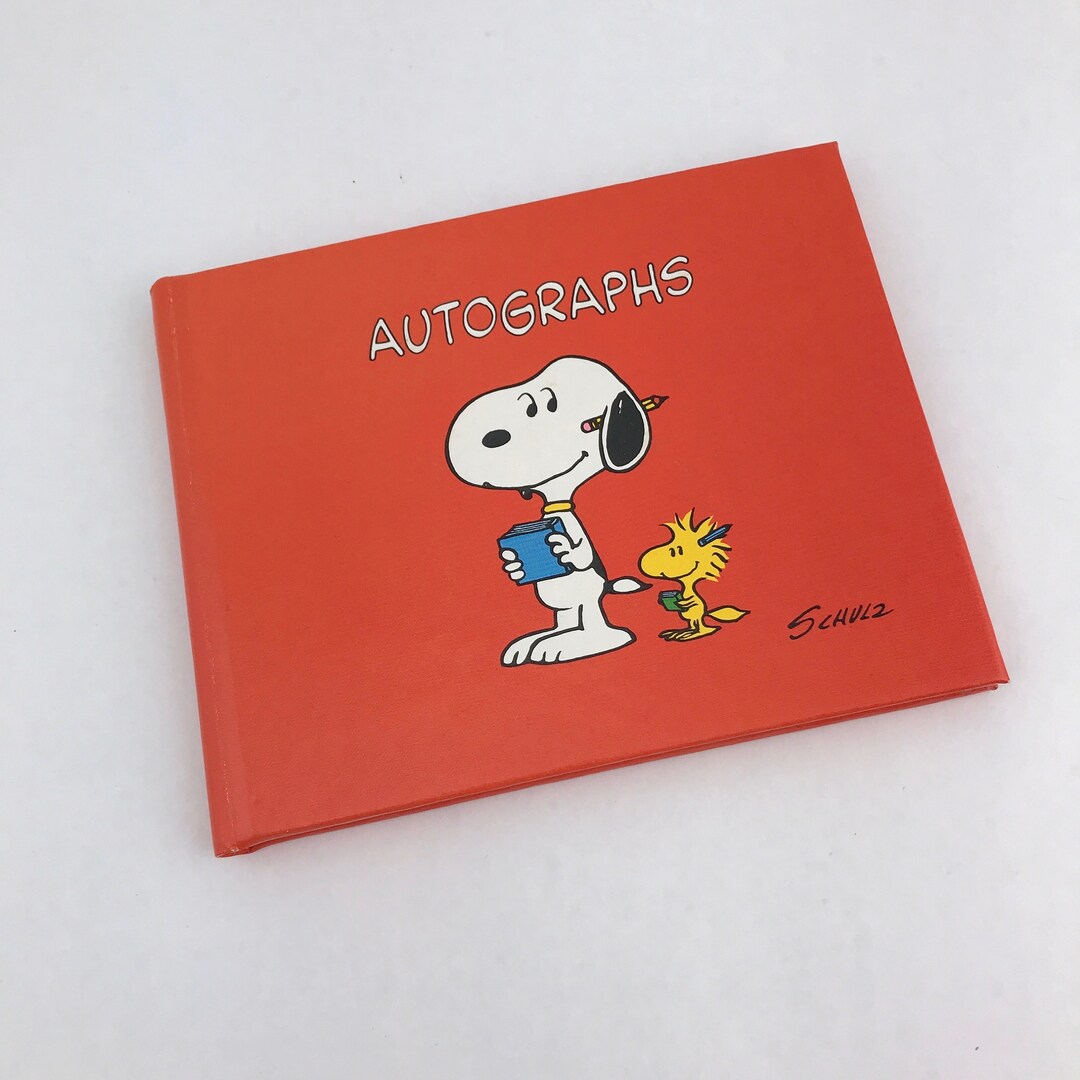 Vintage Snoopy & Woodstock Autographs Book, Autograph Book, Peanuts ...