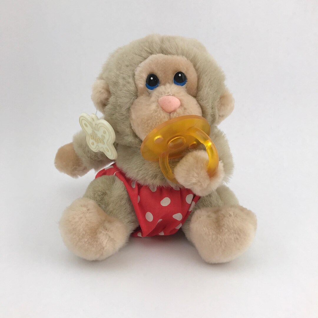 Vintage Russ Plush Monkey With Pacifier, Baby Chee Chee Plush Monkey ...