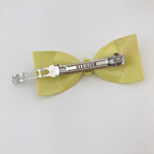 Vintage Large Yellow Hard Plastic Hair Bow Hair Clip, Yellow Hair Clip ...