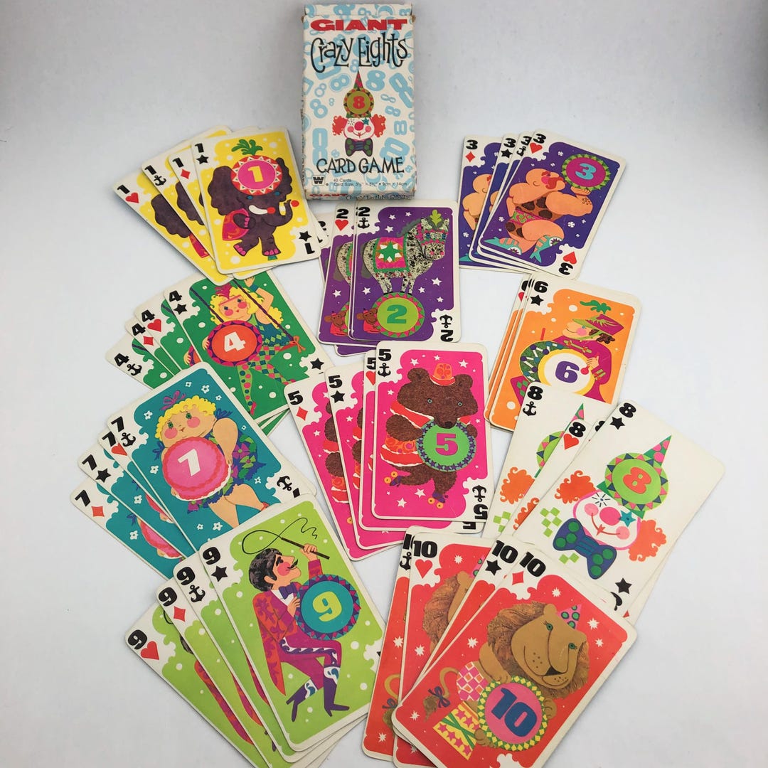 Vintage Giant Crazy Eights Card Game, 1981, Western Publishing Co. - Etsy