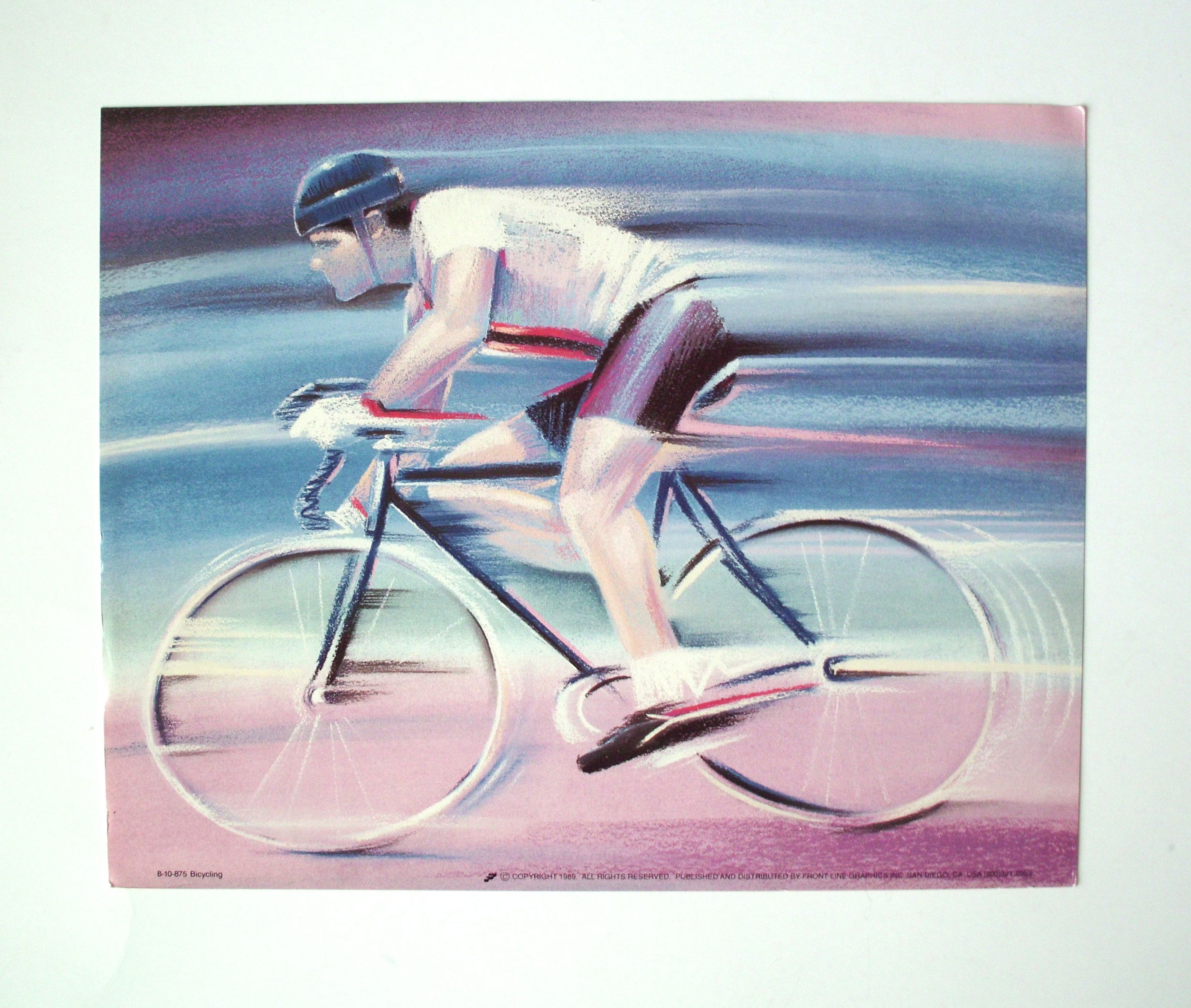 Vintage Ten Speed Bicyclist Print Front Line Graphics Inc. | Etsy