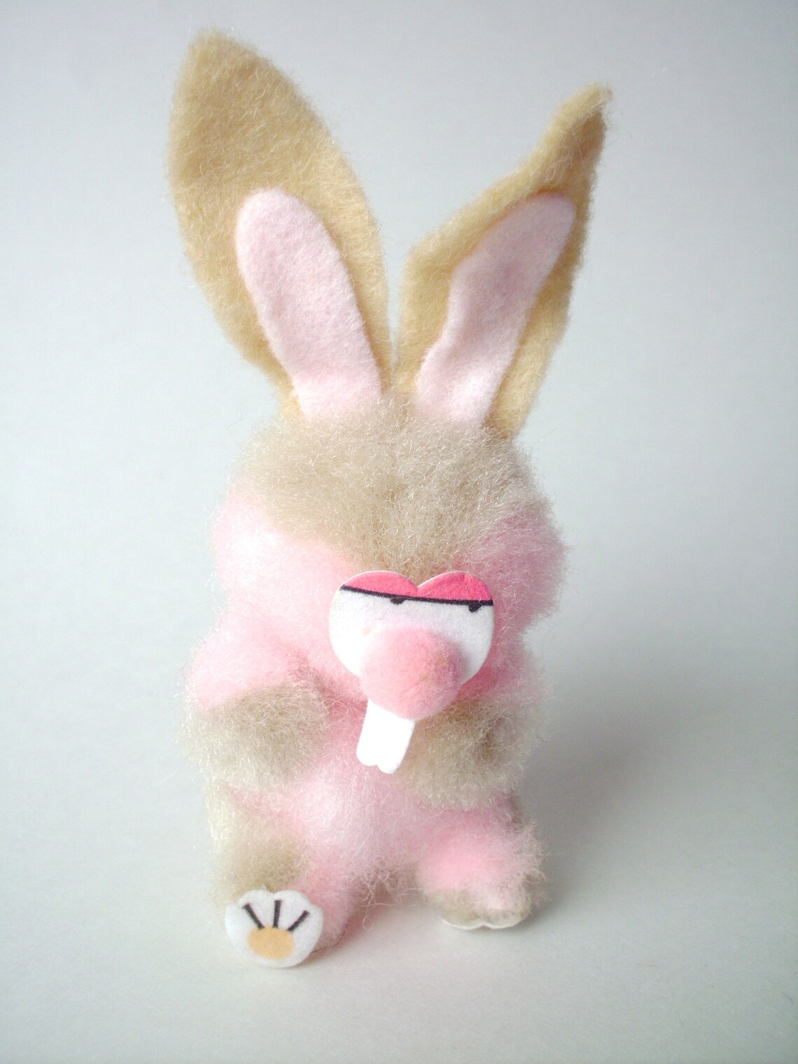 Vintage Pompom Conejo Conejo Conejo Divertido Marrón y Rosa | Etsy