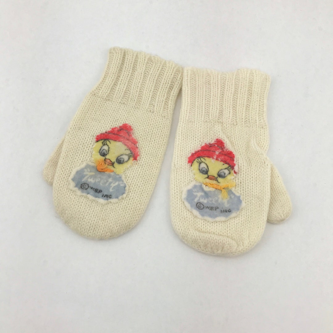Vintage Children's Tweety Bird Mittens, Tweety Mittens - Etsy