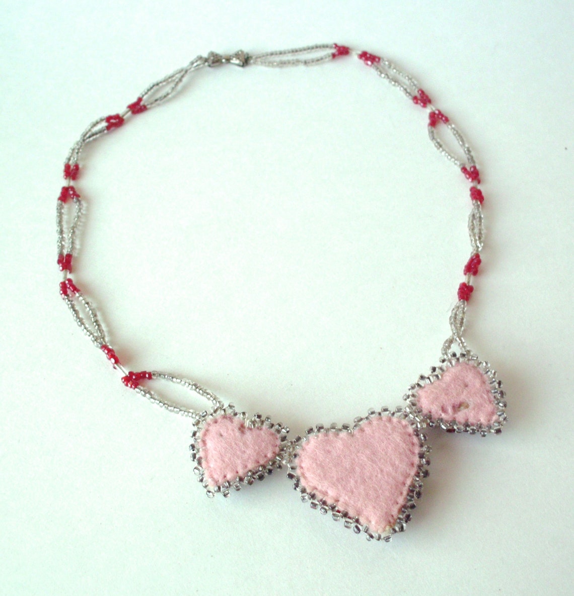 Vintage Sequined and Beaded Heart Necklace Sequin Hearts - Etsy