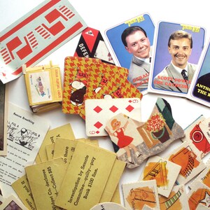 Vintage Lot of Trading Cards, Playing Cards, Game Cards, Puzzle Pieces ...