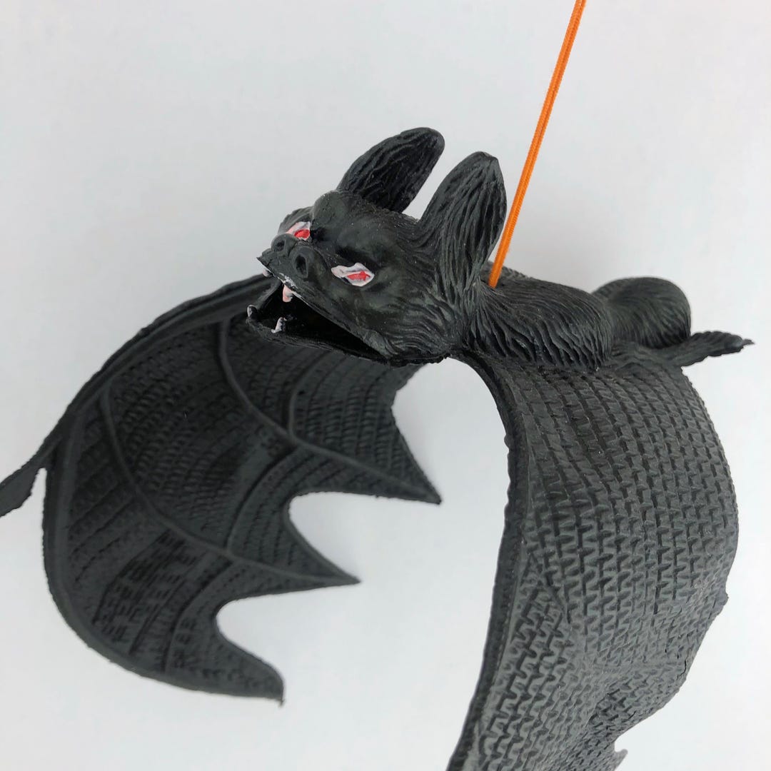 Vintage Large Rubber Bat, Made in Hong Kong, Halloween Bat, Pretend ...