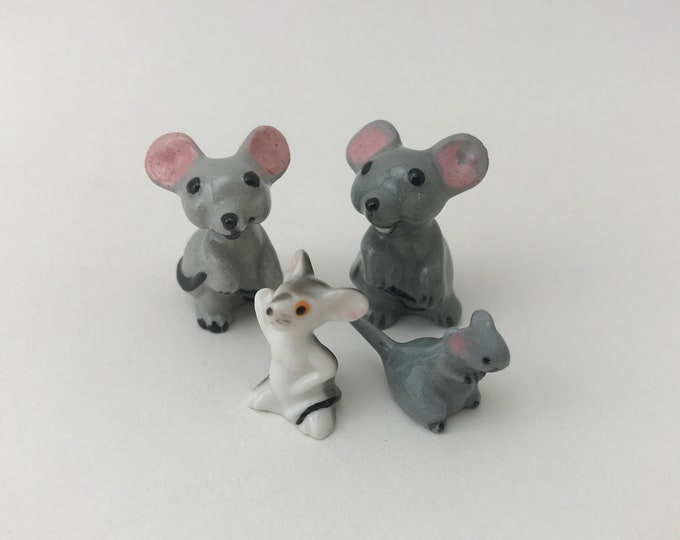 Vintage Collection of Mouse Miniatures, Miniature Mice, Assortment of ...