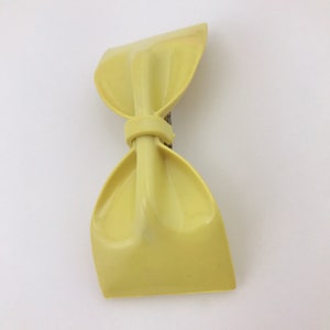 Vintage Large Yellow Hard Plastic Hair Bow Hair Clip, Yellow Hair Clip ...
