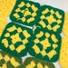 Vintage Lot of 12 Granny Squares, Green and Yellow Granny Squares ...