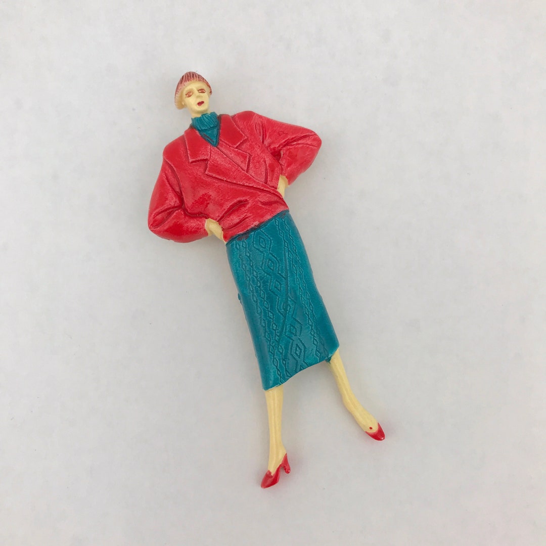 Vintage 1980's Fashion Lady Pin/brooch, Lady Pin - Etsy