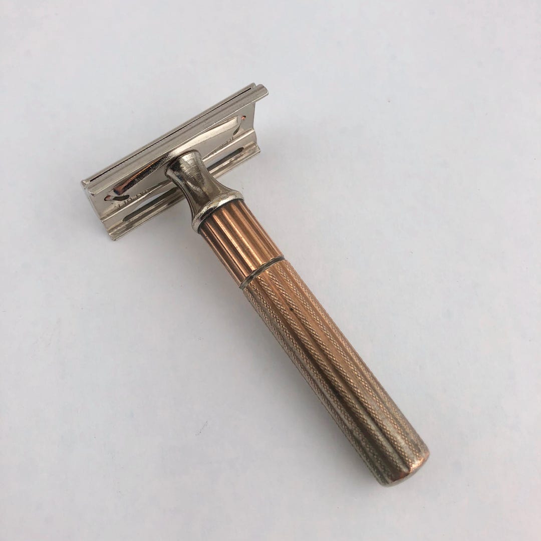 Vintage Gillette Fat Handle Tech Safety Razor, Gillette Razor, Three ...