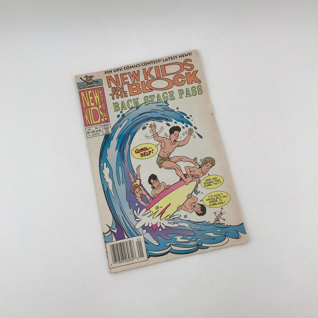 Vintage NKOTB Back Stage Pass Comic, Harvey Rockomics, Jan., No. 2 ...
