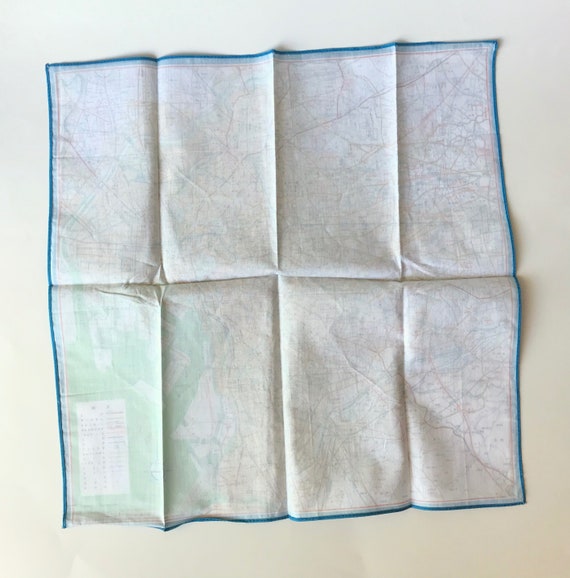 Vintage Bunny Map Kerchief, Map Of Japan, Map-Kerchie… - Gem