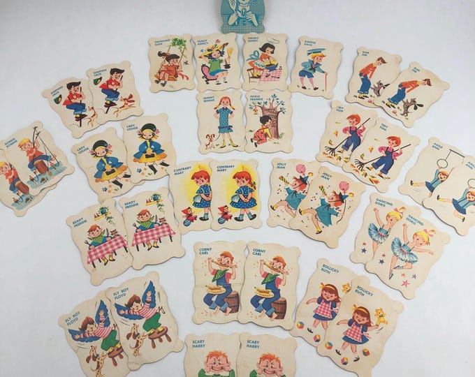Vintage Built Rite Old Maid Cards, 1960's Old Maid Card Game, INCOMPLETE, Missing OLD MAID - Etsy