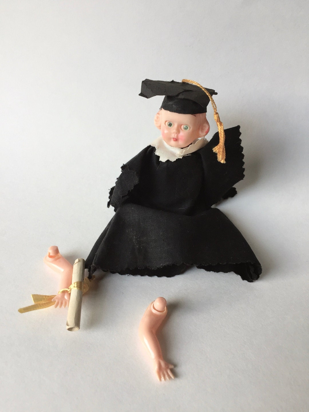 Vintage Graduation Doll, Plastic Graduation Doll, Girl Graduate Doll ...