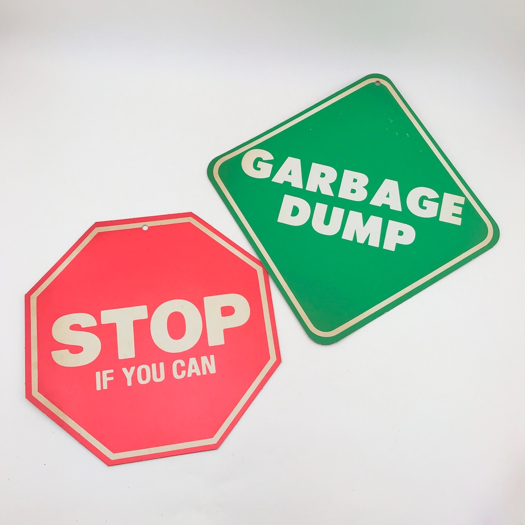 Letrero vintage de basurero, letrero de Pringles Deténgase si puede ...