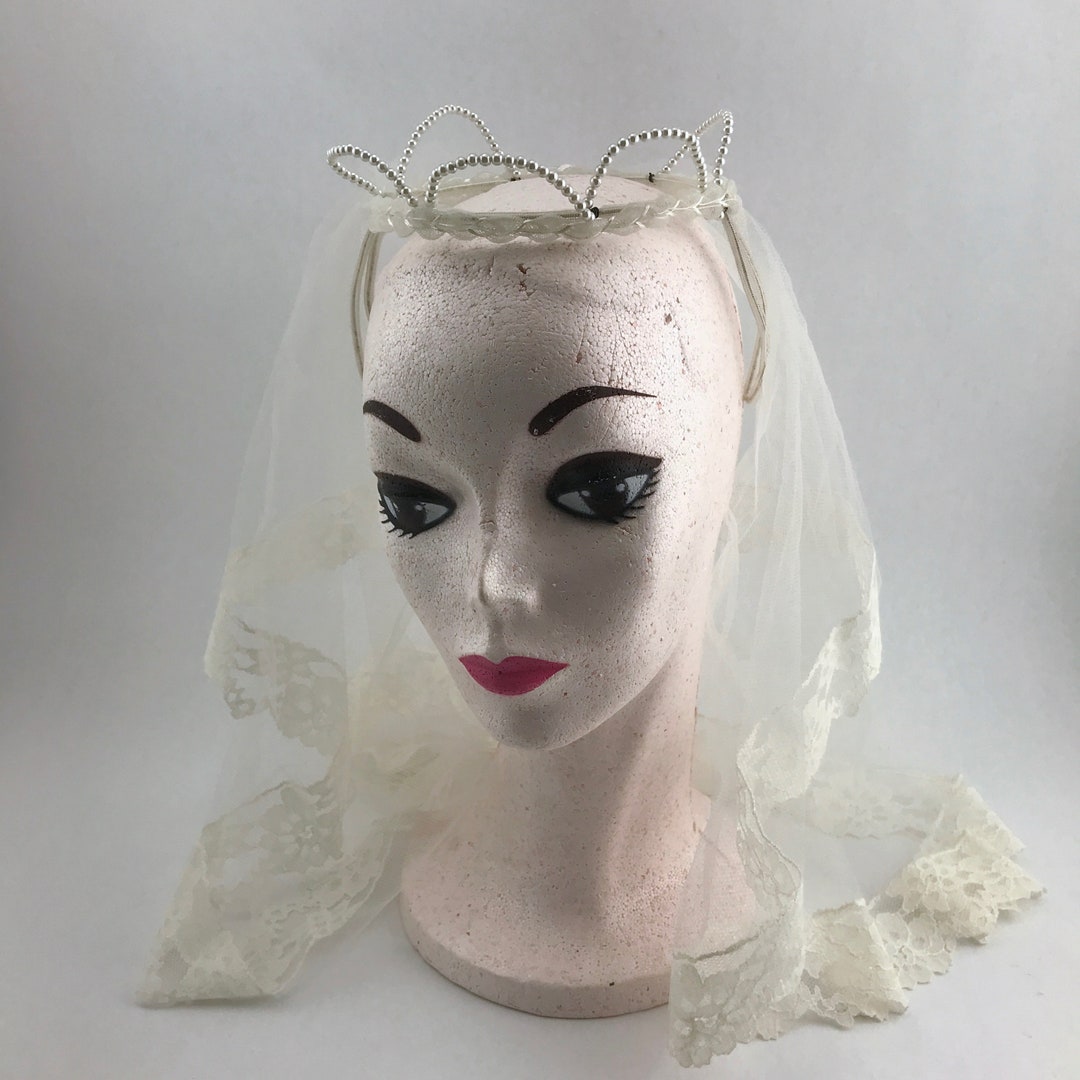 Vintage First Holy Communion Veil, 1960's, First Communion Veil/crown ...
