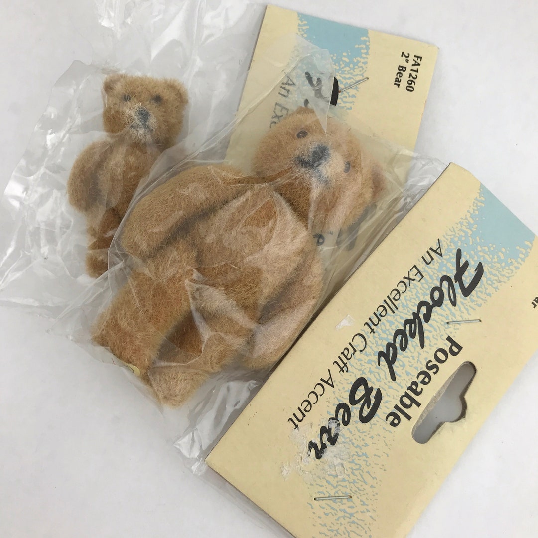 Vintage Pair of Flocked Craft Bears, Wang's International, Inc., Made ...