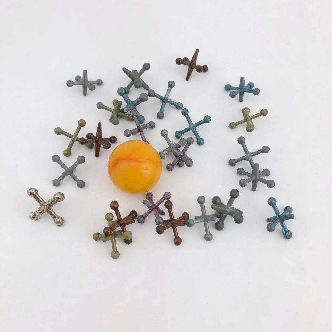 Vintage Jacks, Set of 25 Jacks and Rubber Ball, Jack Set With Ball - Etsy