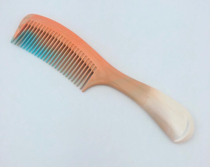 Vintage Peach, Blue, Brown and Cream Crazy Comb Style, Big Plastic Comb ...