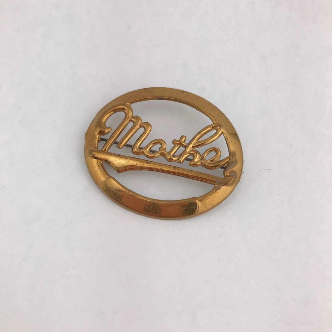 Vintage Gold Tone Mother Pin, "mother" Pin, Mother Jewelry, Oval Mother ...