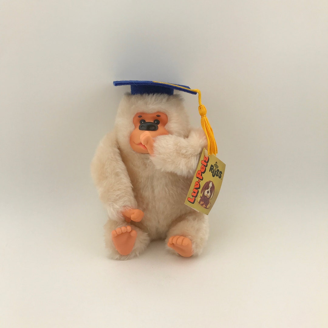 Vintage Love Pets by Russ, Gonga, Plush Graduation Ape, Russ Berrie and ...