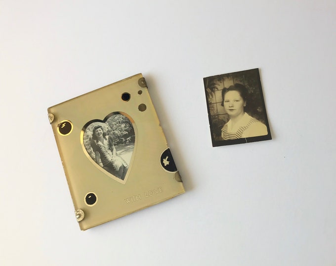 Vintage Small Mirrored Heart Frame With Love Frame 40's - Etsy