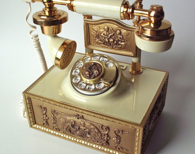 Vintage Ornate French Style Deco-tel Rotary Phone With Modular Jacks - Etsy