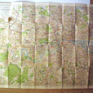 Vintage Bacon's Large Print Map of London and Suburbs, 1950-51 Huge ...