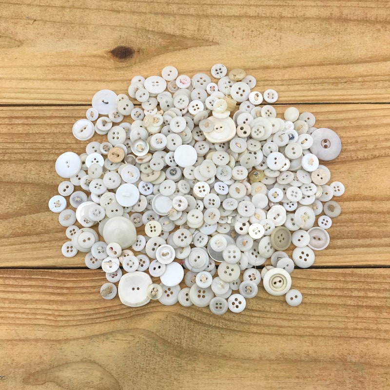 White Buttons - Etsy