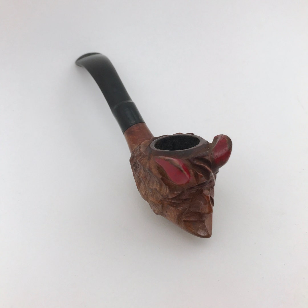 Vintage Devil Head Pipe Hand Carved Imported Briar Made in - Etsy