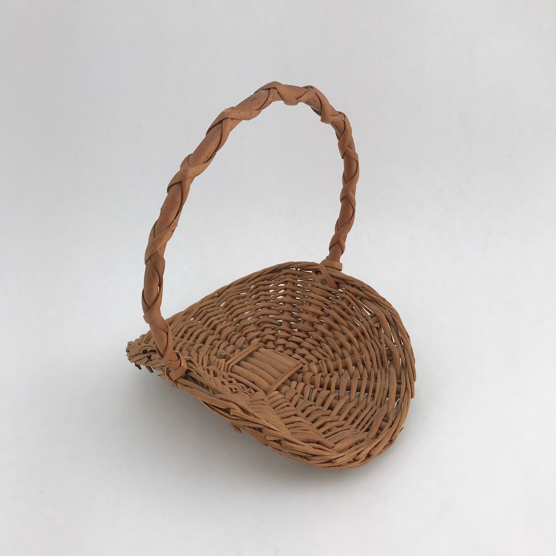 Vintage VERY SMALL Flower Gathering Basket, Gathering Basket, Small ...