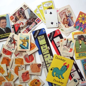 Vintage Lot of Trading Cards, Playing Cards, Game Cards, Puzzle Pieces ...