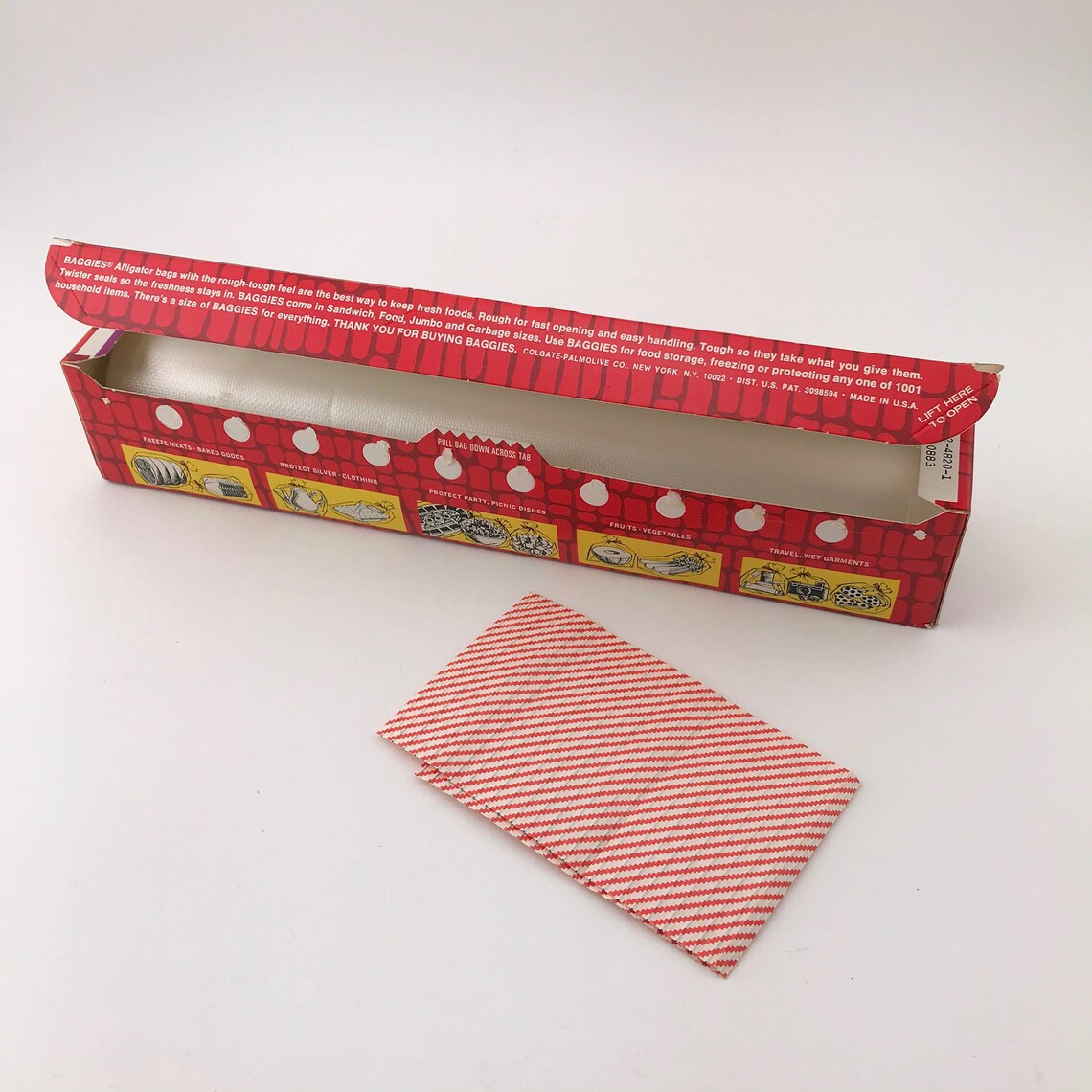 Vintage Open Box of Large Size Baggies Plastic Bags, Colgate, Palmolive ...